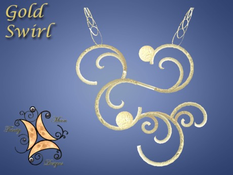 Second Life Marketplace - Trinity Moon Swirl Set - Gold