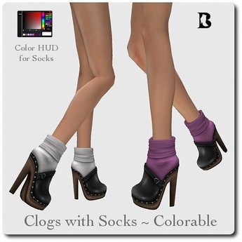 Second Life Marketplace - Blackburns Clogs with Colorable Socks