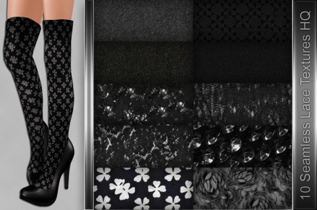 Second Life Marketplace - Full Perm Seamless Lace Textures Vol 4 ...