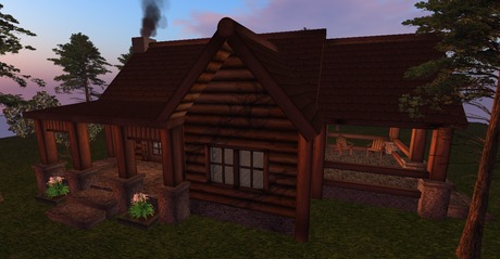 Second Life Marketplace - Pine Knot Log Cabin