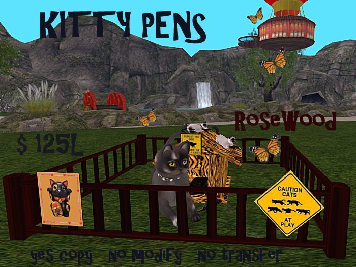 Second Life Marketplace - Cat Corral Rosewood Pen SET