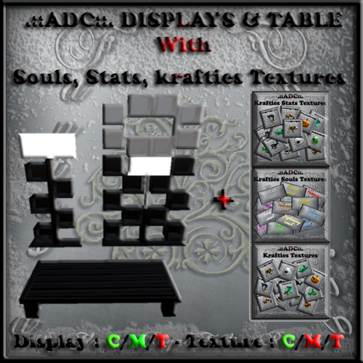 Second Life Marketplace - DISPLAYS & TABLE WITH SOULS, STATS, KRAFTIES ...
