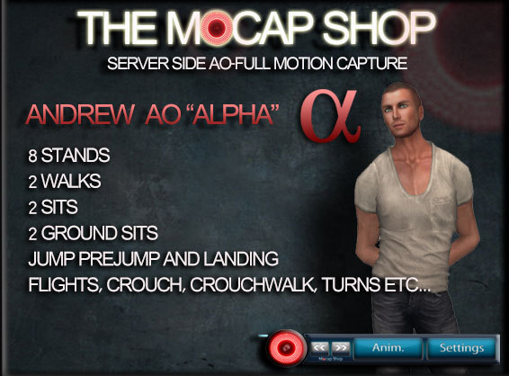 Second Life Marketplace - THE MOCAP SHOP-ANDREW AO ALPHA-BOXED