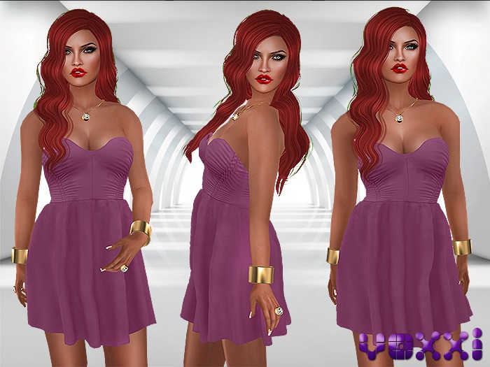 Second Life Marketplace Voxxi [amanda] Strapless Dress Berry
