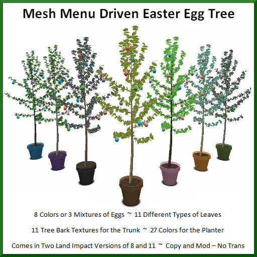Second Life Marketplace - Menu Driven Easter Egg Tree - Change the Egg ...