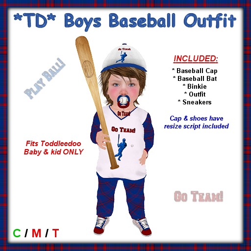 Second Life Marketplace - *TD* Boys Baseball Outfit