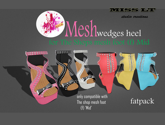 Second Life Marketplace - Miss LT Andromena mesh wedges heel for THE ...