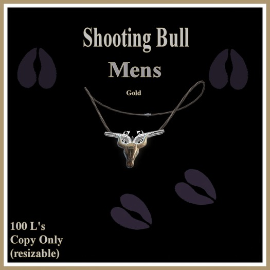 Second Life Marketplace - mens shooting bull gold necklace