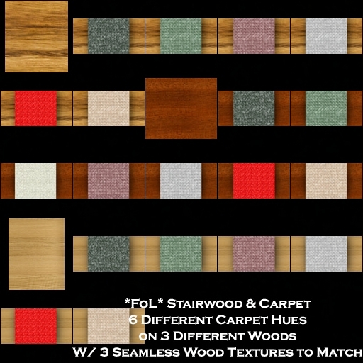 Second Life Marketplace - *FoL* Textures - Wood Stairs w Carpets