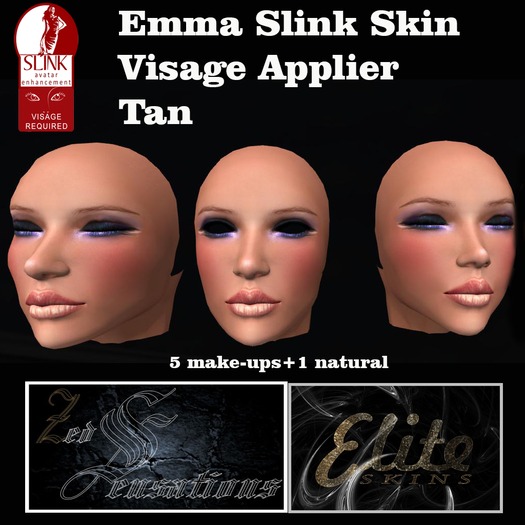 Second Life Marketplace - Elite Skins*.Emma Visage Skin Hud tan for Slink