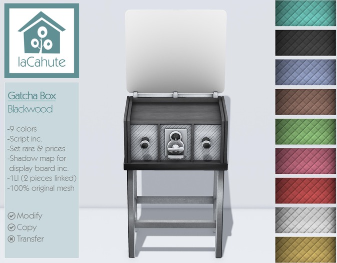 Second Life Marketplace - {LaCahute} Gatcha Box - Blackwood