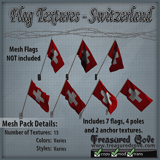 Second Life Marketplace - -TC- Flag Textures - Switzerland 50% Discount!!