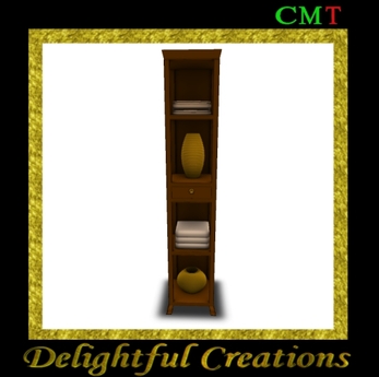 Second Life Marketplace - Tall Wooden Shelf Display Cabinet