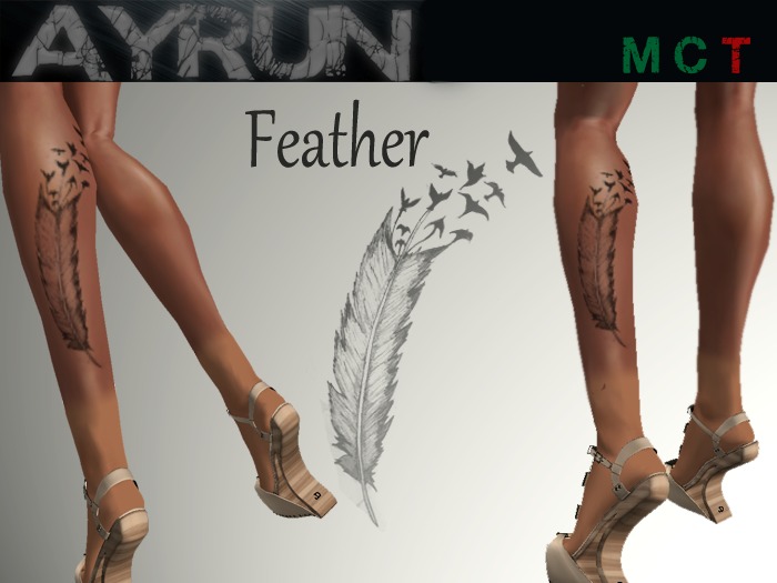 Second Life Marketplace - **AYRUN** feather-leg :tattoo & applier body ...