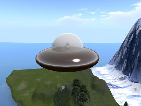 Second Life Marketplace - 1950s Retro UF0 Space ship Flying saucer