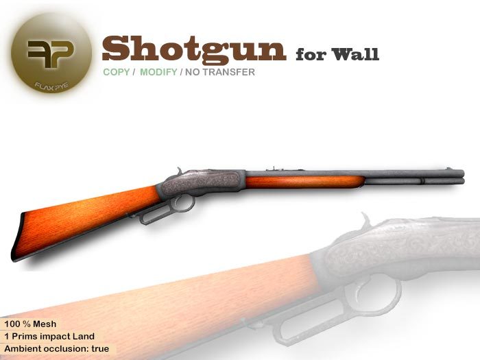 Second Life Marketplace - Shotgun for Wall :: BrownOrange