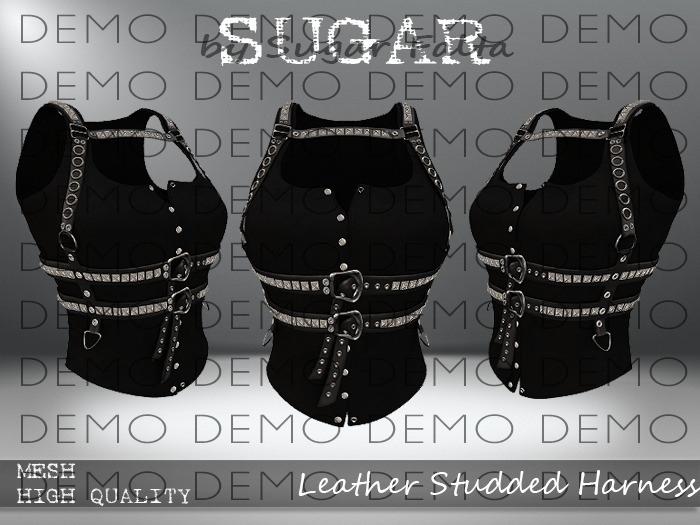 Second Life Marketplace - SUGAR - Leather Studded Harness - DEMO