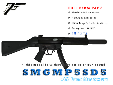 Second Life Marketplace - [Full Perm] MP5 SD5_Assault Rifle V1.0