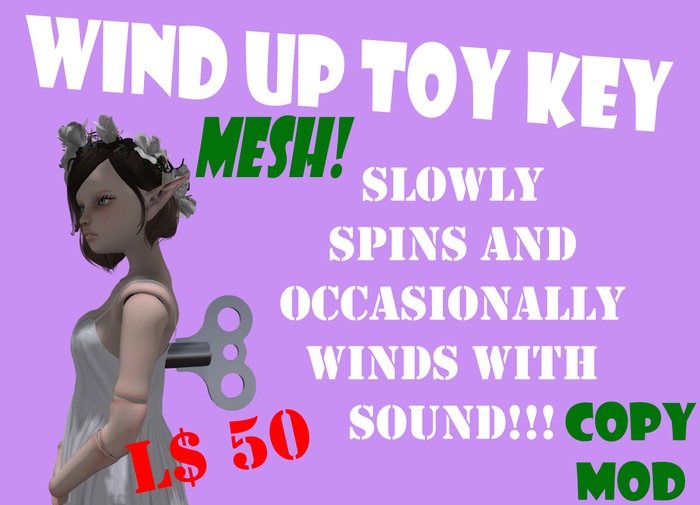Second Life Marketplace - Silver Windup Toy Key with sfx