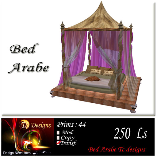 Second Life Marketplace - Bed Arabic / Cama Arabe Tc Designs