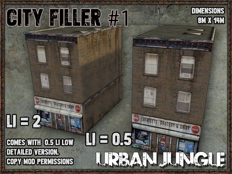 Second Life Marketplace - CITY FILLER 1 - MESH - URBAN JUNGLE