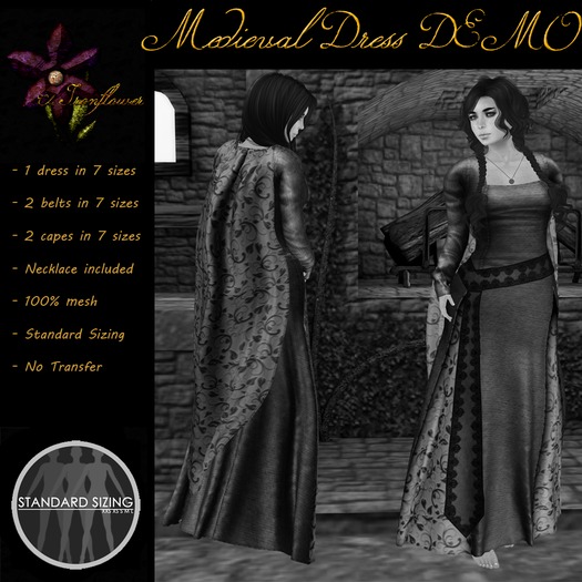 Second Life Marketplace - The Ironflower - Medieval Gown DEMO
