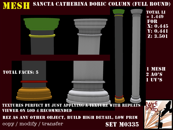 Second Life Marketplace - Beautifull high detailed FP doric column ...