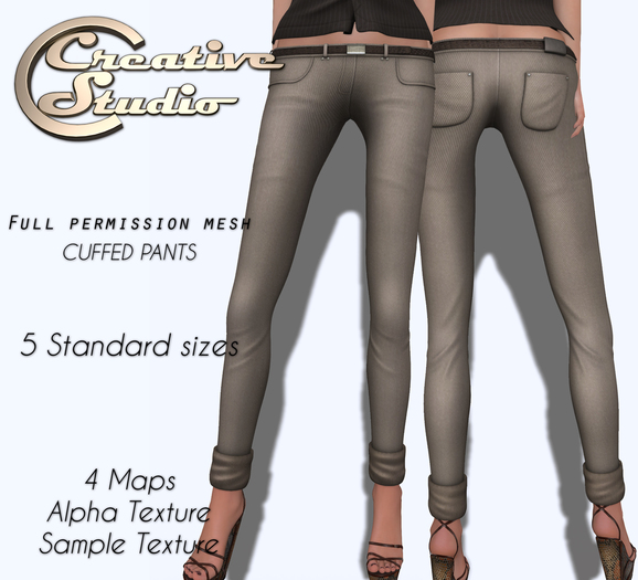 Second Life Marketplace - - CREATIVE STUDIO - Cuffed Pants