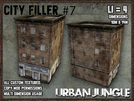 Second Life Marketplace - CITY FILLER 7 - MESH - URBAN JUNGLE