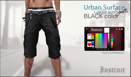 Second Life Marketplace - Instinct -Urban Surface Shorts -Liquid Mesh ...