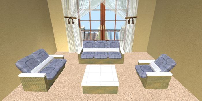 Second Life Marketplace - FREE! Lyubov's Blue Living Room Set FREE!