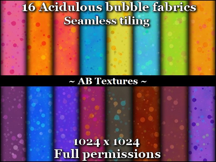 Second Life Marketplace - 16 bubble fabrics (A) 1024x1024 Seamless ...