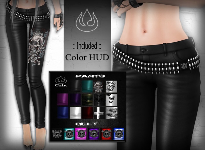 Second Life Marketplace - Cain - Bullet - Pants & Belt - DEMO