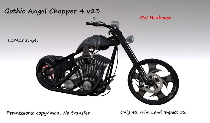 Second Life Marketplace - Gothic Angel Chopper,Bikes, Motorcycles 4 v23 Box