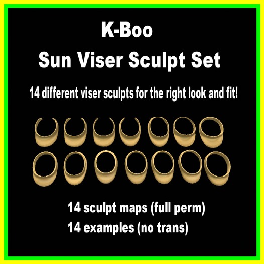 Second Life Marketplace - k-boo sun visor sculpt set