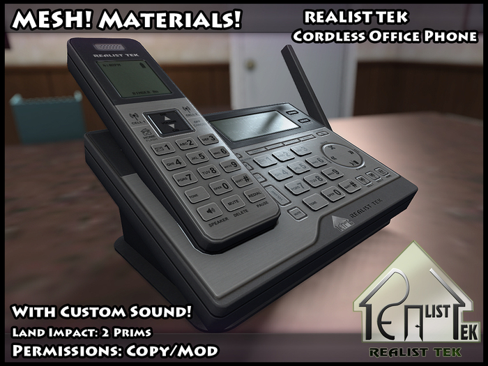 Second Life Marketplace - Realist Tek Cordless Office Phone