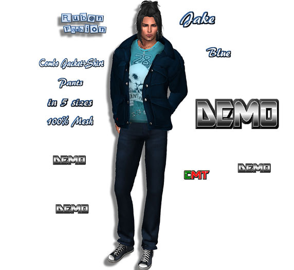 Second Life Marketplace - DEMO -R.F. - Mesh line - Jake blue - outfit ...