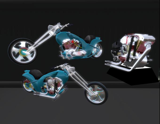 Second Life Marketplace - BLOWN AND INJECTED SHOVEL HEAD CHOPPER v4