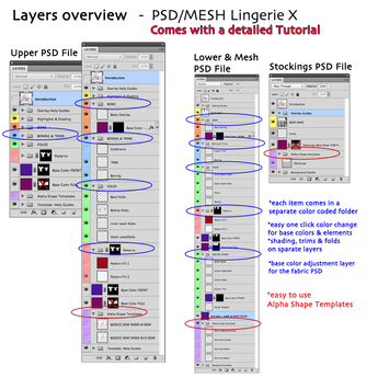 Second Life Marketplace - LMC PSD / MESH Templates - Lingerie X ...