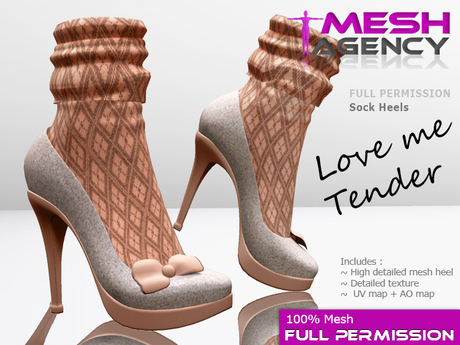 Second Life Marketplace - Sock Heels "Love me tender" - FULL PERM SLINK