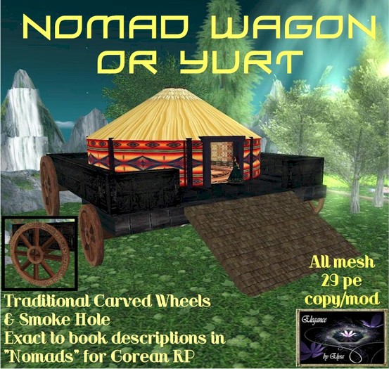 Second Life Marketplace - *EbE* "Emperor of the Sun" Nomad Wagon (mesh)