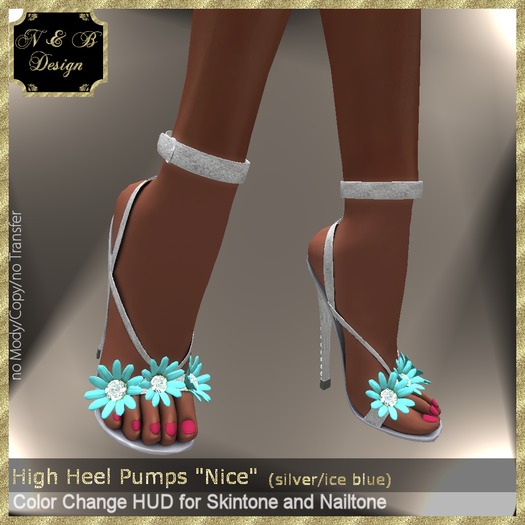 Second Life Marketplace - *N & B Design* High Heel Pumps "Nice" (silver ...