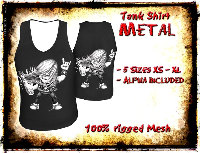 Second Life Marketplace - RpR Tank Shirt Metal -boxed-