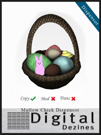 Second Life Marketplace - .::DD::. Easter Mallow Chick Dispenser