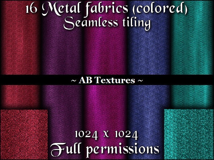 Second Life Marketplace - 16 Metal fabrics (C) 1024x1024 Seamless ...