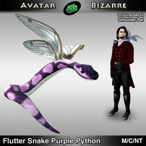 Second Life Marketplace - AB Flutter Snake Purple Rainbow Boa