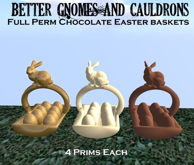 Second Life Marketplace - BGC Chocolate Easter Basket- full perm(boxed)