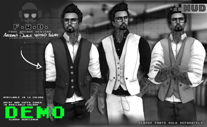 Second Life Marketplace - F.A.D. // Artemus Double Vested Shirt DEMO