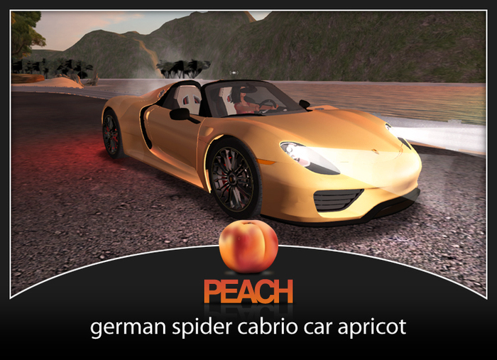 Second Life Marketplace - Peach german spider cabrio car apricot