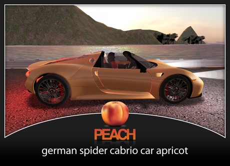 Second Life Marketplace - Peach german spider cabrio car apricot